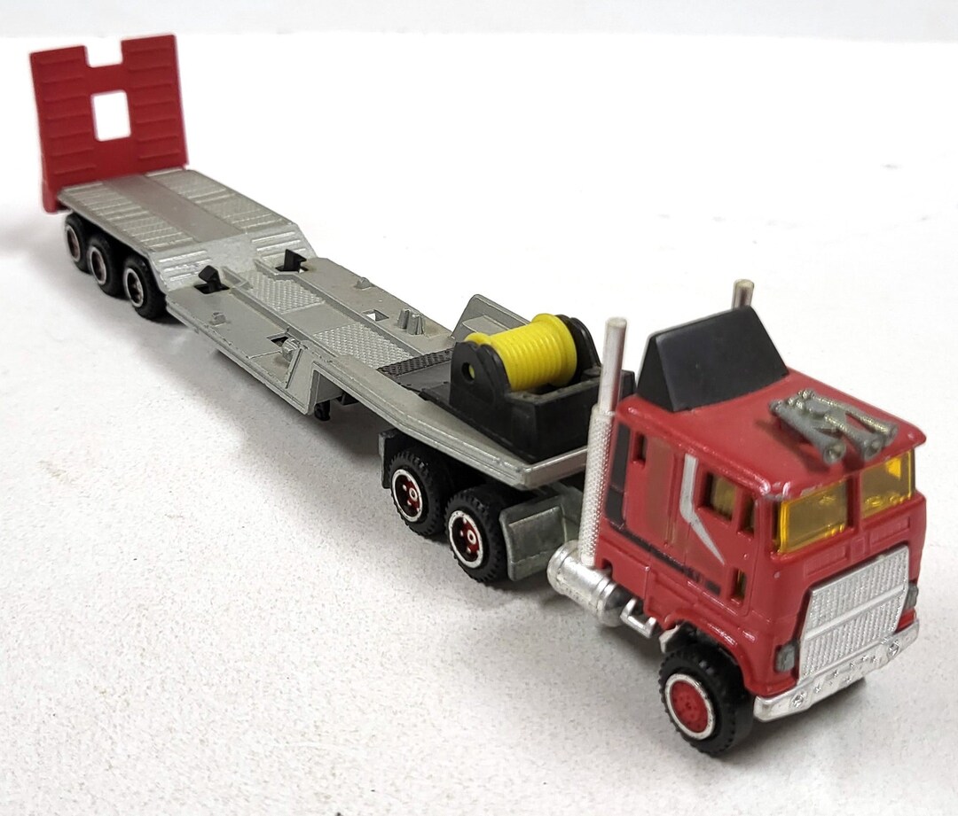 Vintage Majorette Cabover Super Movers Lowboy Truck Boat Transport ...