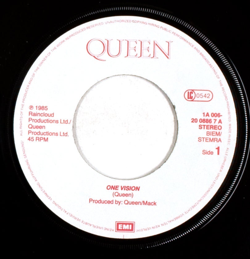 Queen One Vision / Blurred Vision 7 Vinyl VG/G - Etsy