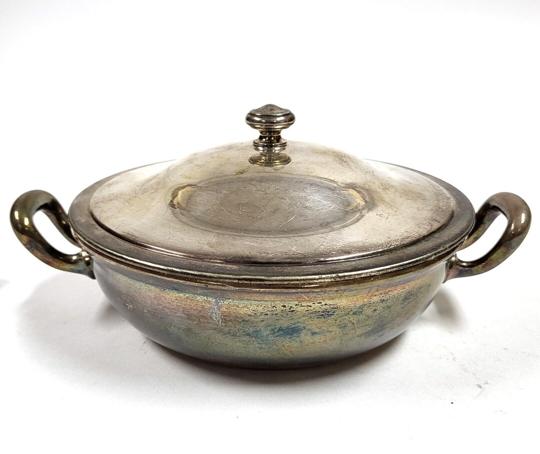 Vintage Wellner WWII WW2 Germany Serving Bowl Pot 40cl Heavy Silver ...