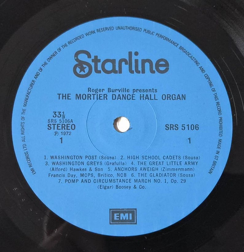 Roger Burville – the Mortier Dance Hall Organ – 12" Vinyl LP – 1978 ...