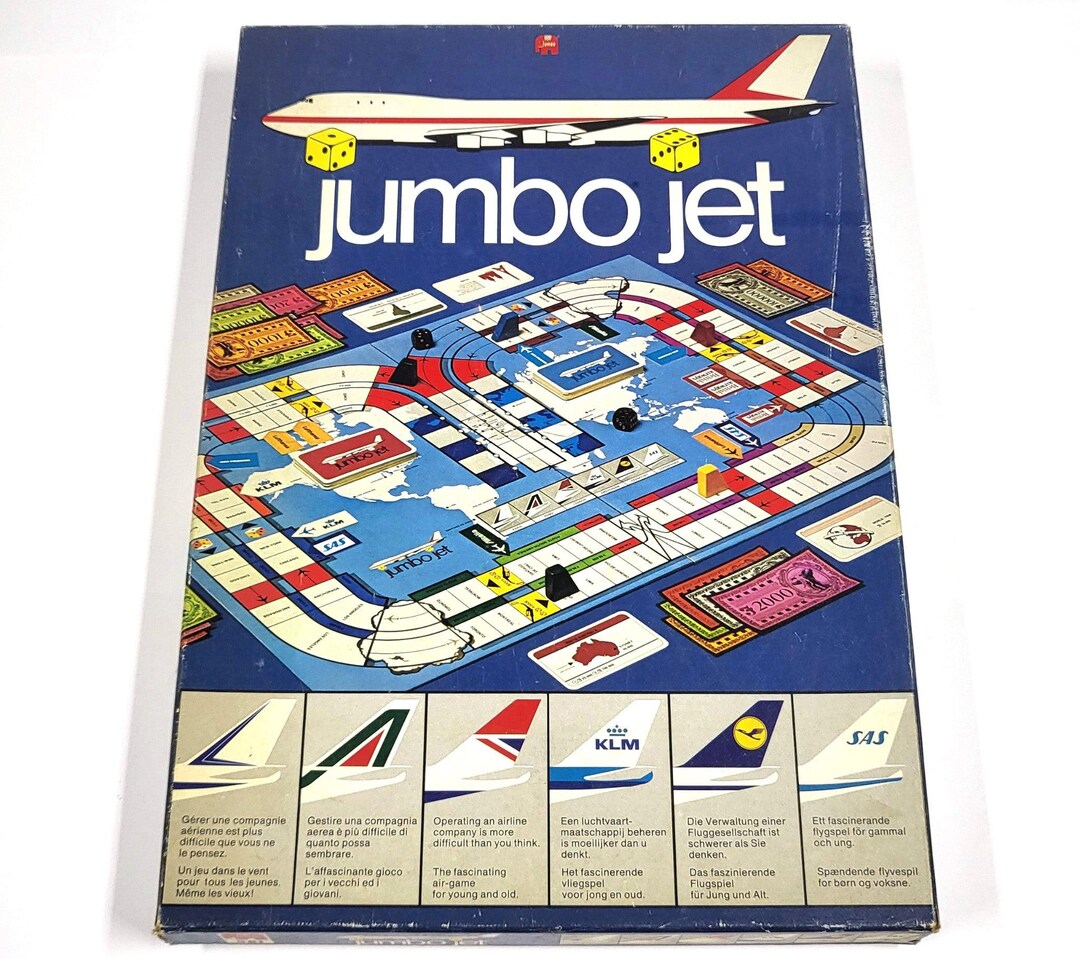 Vintage Jumbo Jet Airline Management Traveling Board Game Complete 481 ...