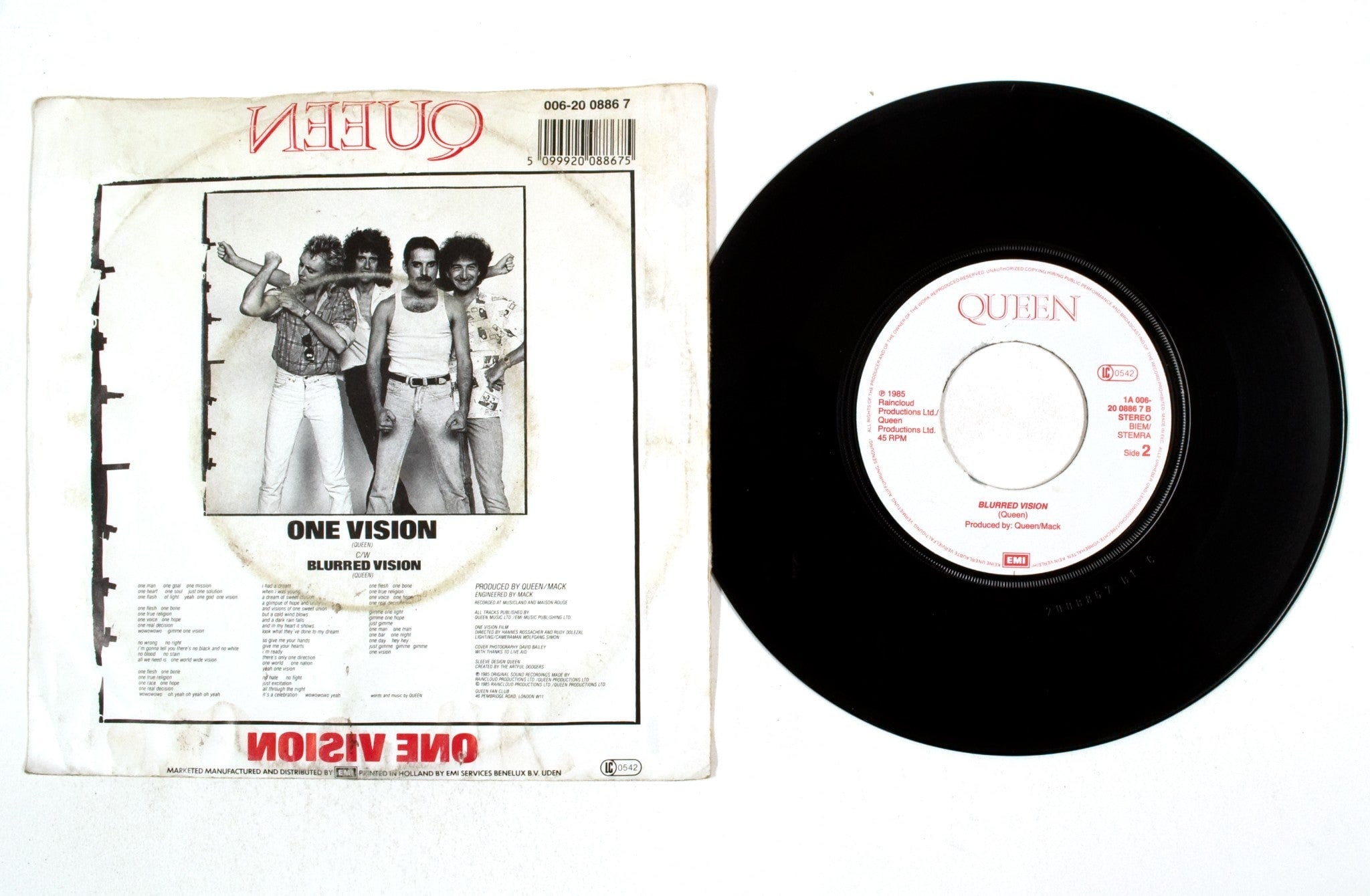 Queen One Vision / Blurred Vision 7 Vinyl VG/G - Etsy