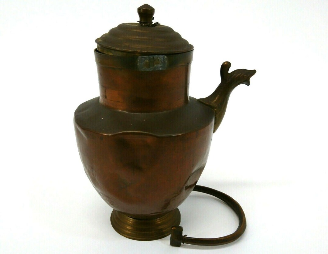 Antique Copper Teapot 20cm Serpent Spout Loose Handle - Etsy