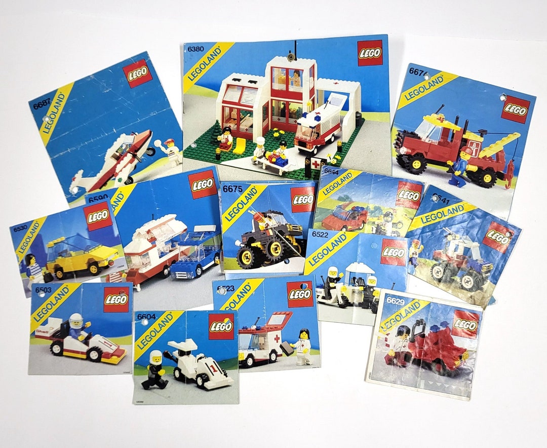 Vintage Lego Legoland Manual Lot 6380 6629 6530 6503 6523 6590 6604 Etc ...