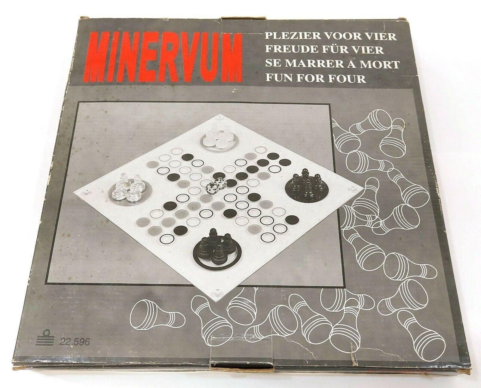 Vintage Minervum Board Game Glass Fun for Four - Etsy
