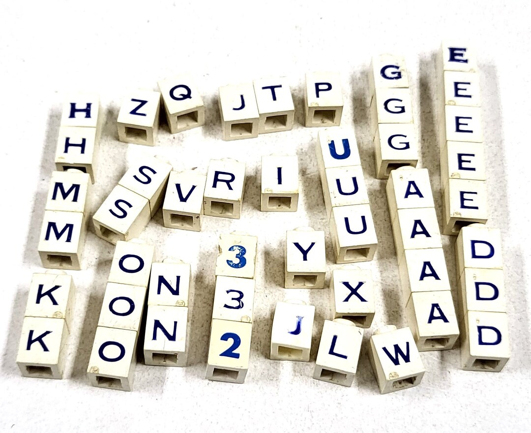 Vintage Lego Classic Town White Printed Letters Numbers 1x1 Lot ...