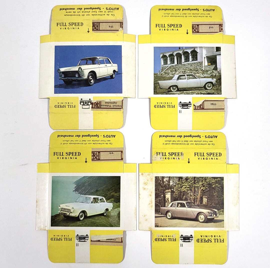 Vintage Full Speed Virginia Cigarette Cards 4x Car Series - Etsy