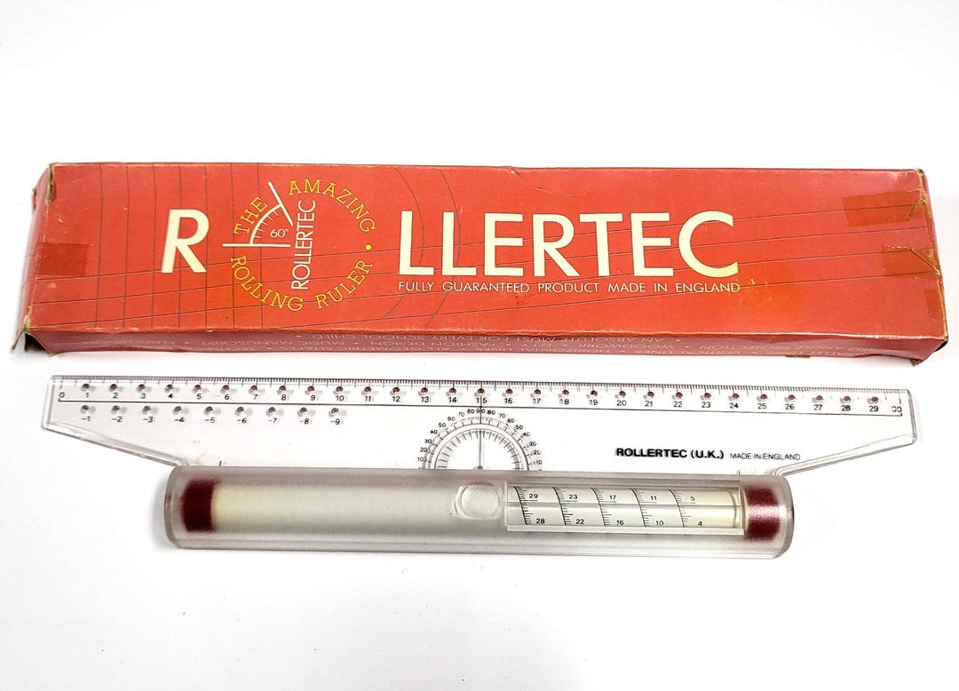 Vintage Rollertec 30cm Rolling Ruler UK England - Etsy