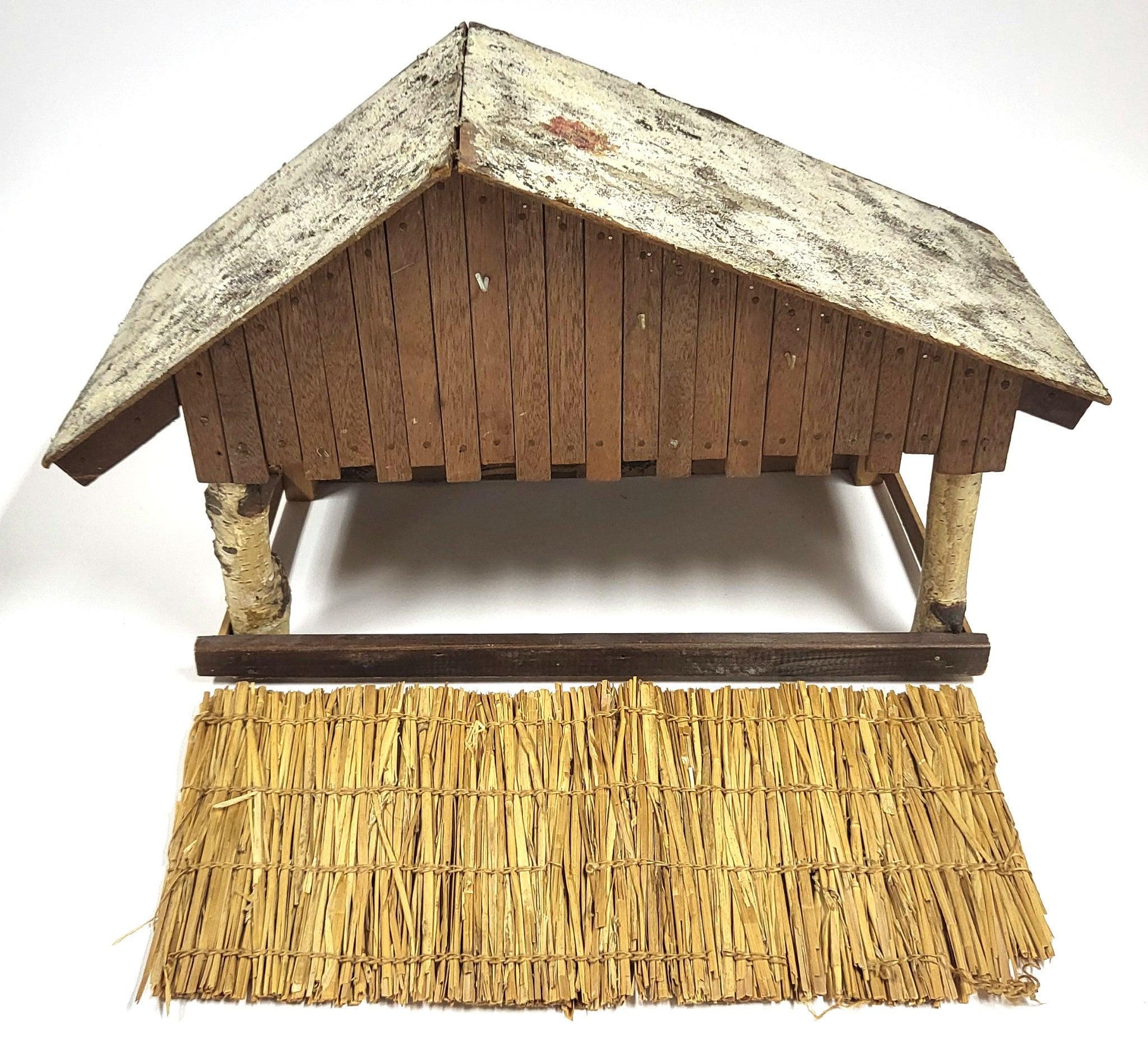 Vintage Handmade Lighted Wooden Stable 21" Nativity Scene - Etsy