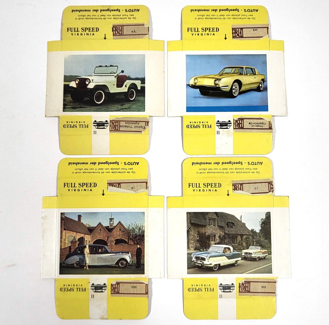 Vintage Full Speed Virginia Cigarette Cards 4x Car Series - Etsy