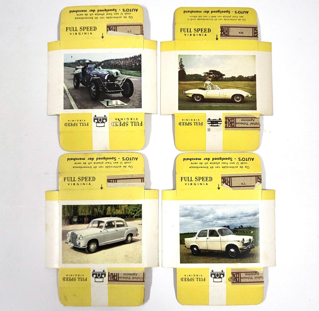Vintage Full Speed Virginia Cigarette Cards 4x Car Series - Etsy