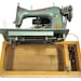 Vintage Green Singer Electric Sewing Machine Iron Heavy Duty Sewmac ...