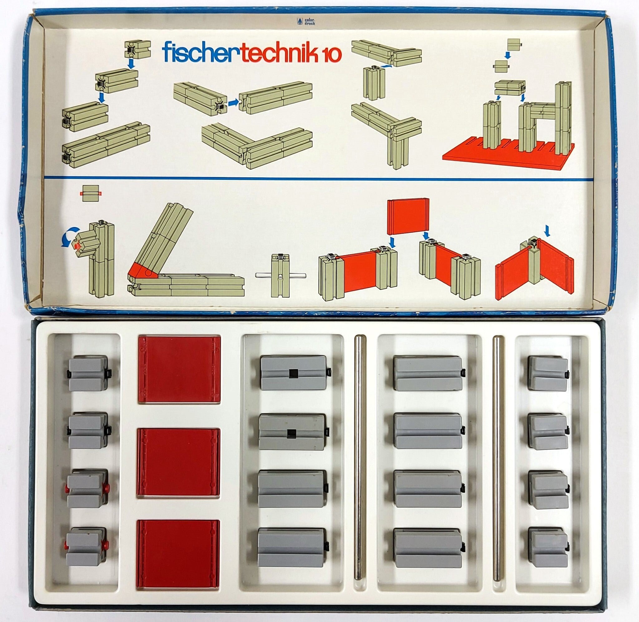 Vintage Fischertechnik 10 Parts Spares Complete 1969 W. Germany 30910 ...