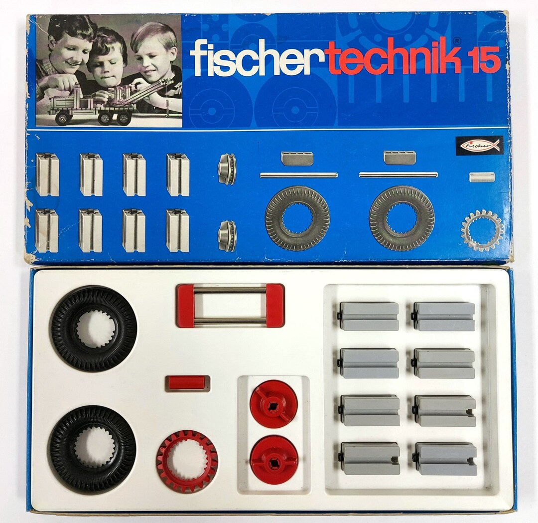 Vintage Fischertechnik 15 Parts Spares Complete 1969 W. Germany 30915 ...