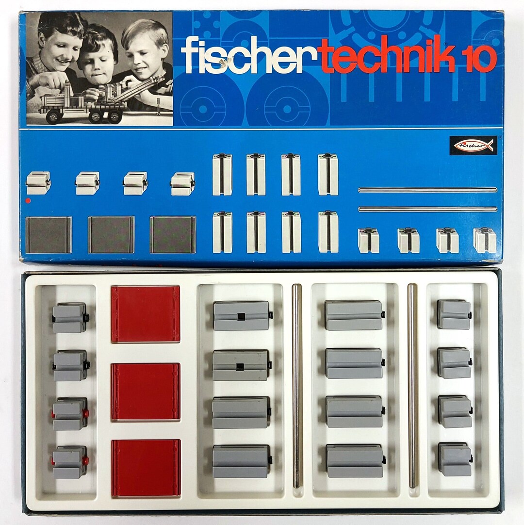 Vintage Fischertechnik 10 Parts Spares Complete 1969 W. Germany 30910 ...