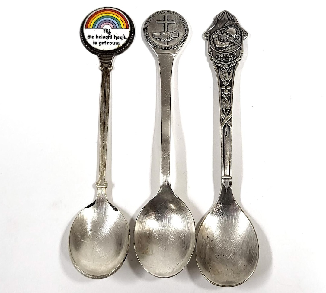 3x Vintage Dutch Souvenir Spoons – Gero 90 & Faith Theme – Set of 3 - Etsy