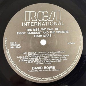 David Bowie – Rise and Fall of Ziggy Stardust Spiders Mars 12" Vinyl NM - Etsy