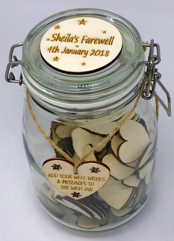 Personalised Farewell Wish Jar Farewell Guest Book 100 | Etsy