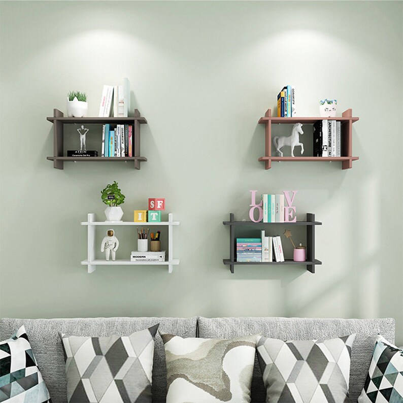 Decorative Floating Shelves Wall Mounted Stylish Storage - Etsy
