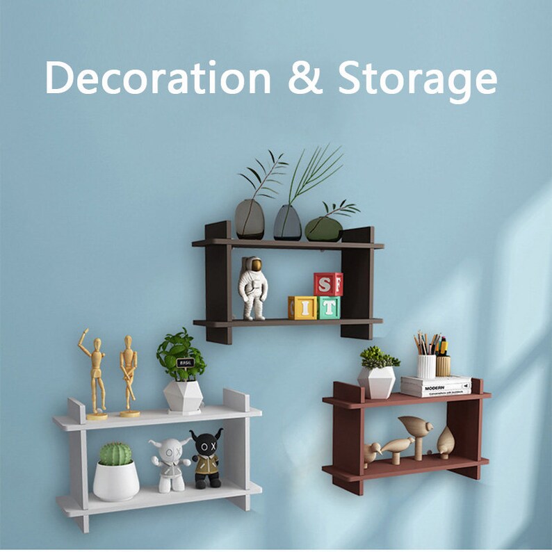 Decorative Floating Shelves Wall Mounted Stylish Storage - Etsy