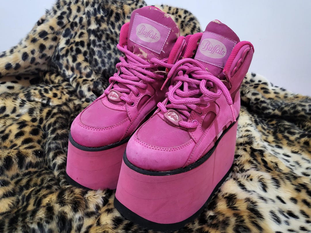 Vintage Original 90s Buffalo Platform Boots in Hot Barbie Pink and ...