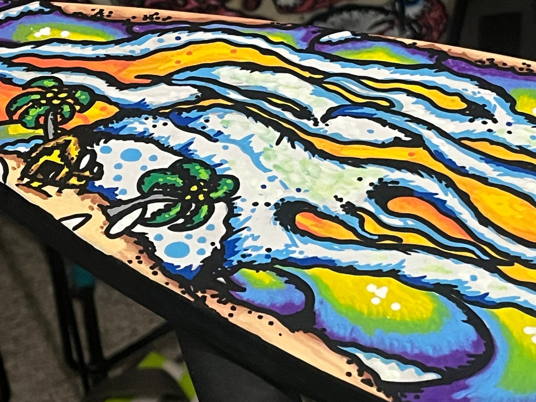 Hardcore Tube - POSCA- Hand-painted Surfboard Art, 7"x23.5" - Etsy