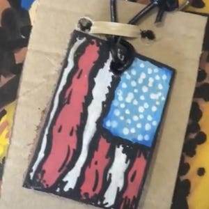 Hand-painted American Flag Leather Keychain – Genuine Leather Art ...