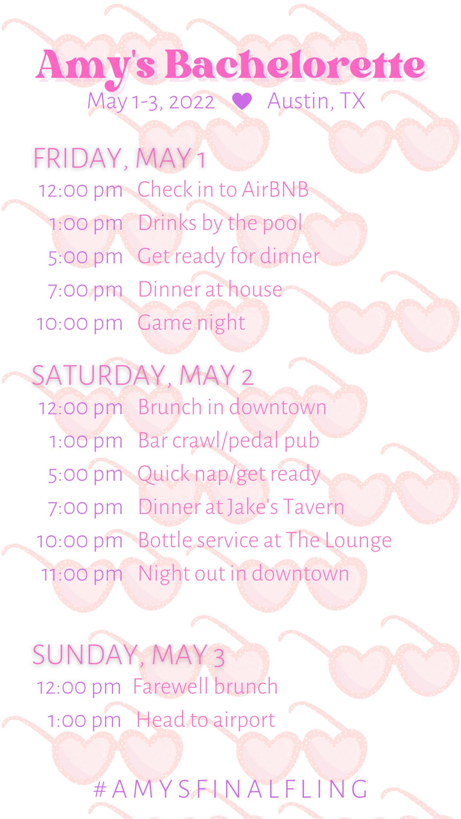 Bach Party Timeline Template Retro Fun Bachelorette Party Bach Party ...