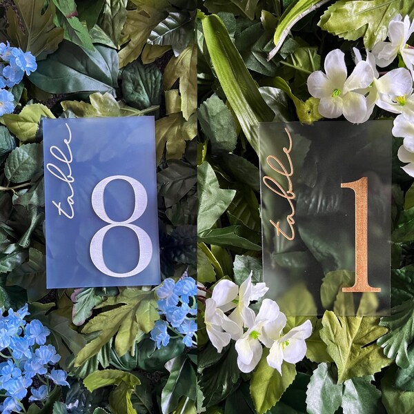 Blue White Table Numbers - Etsy