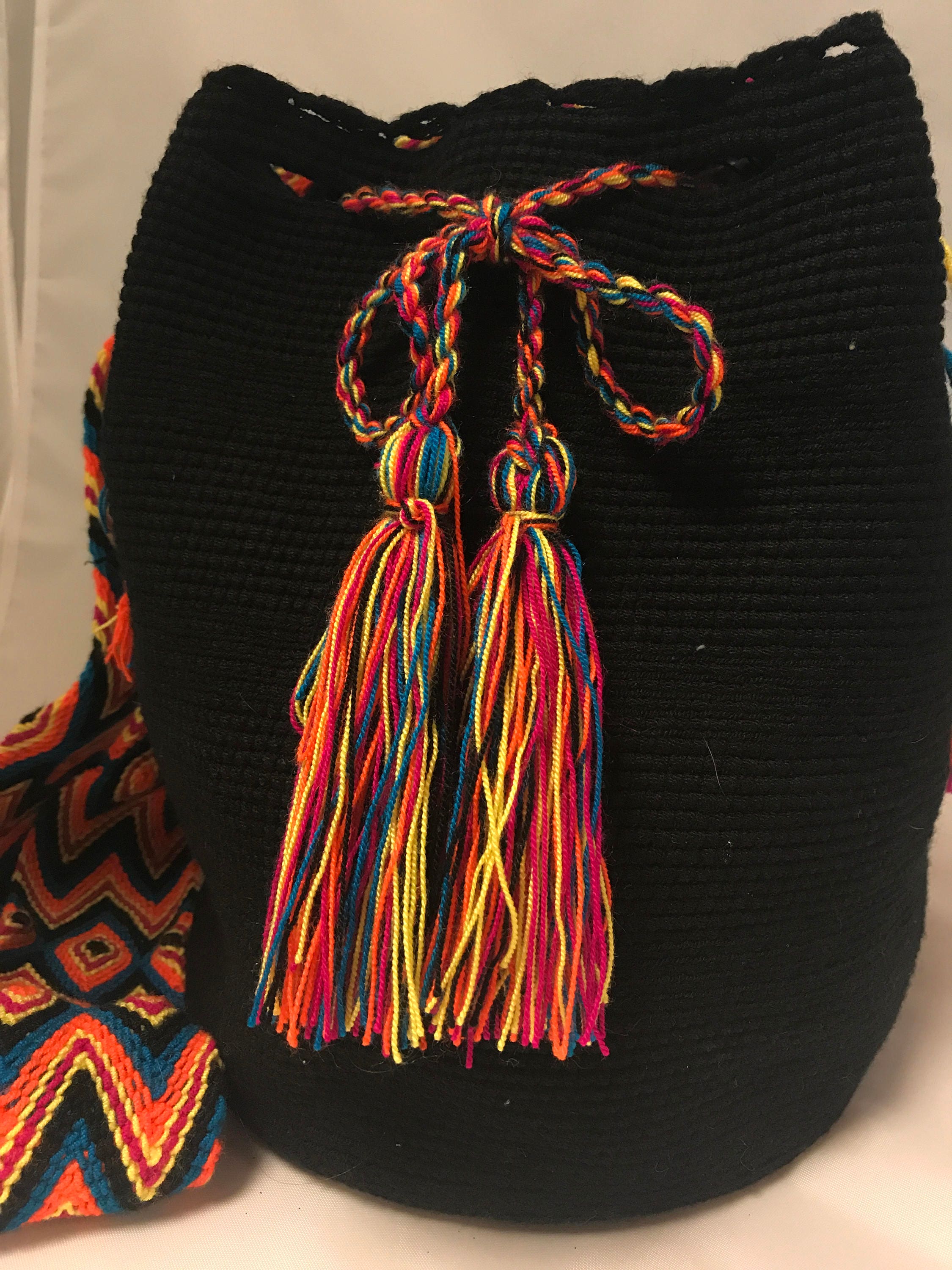 Gorgeoushand Painted Wayuu Bag Skull Candy Red Roses - Etsy