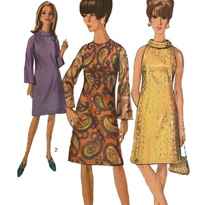 PDF Vintage 1960s Pattern One-piece A Line Dress Bust: - Etsy