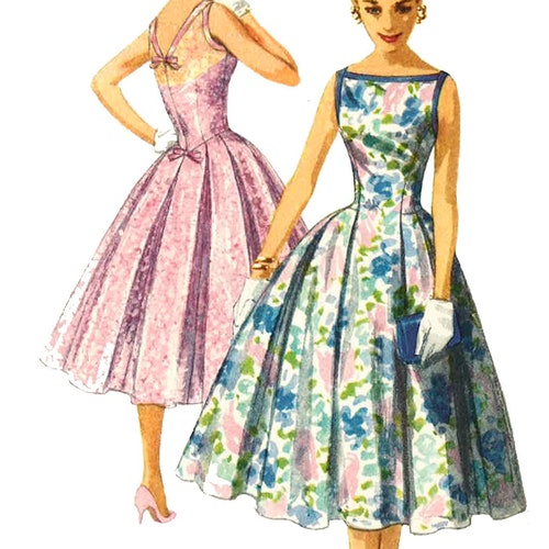 Vintage 1950s Sewing Pattern: Low 'V' Back Prom - Etsy