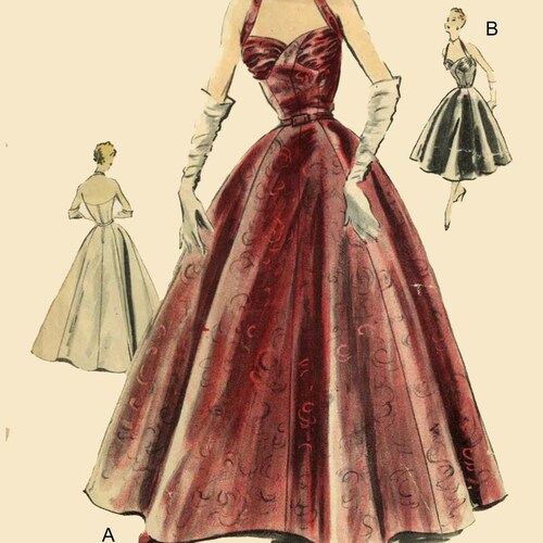 PDF Vintage 1950's Sewing Pattern Ball Gown Prom Dress - Etsy