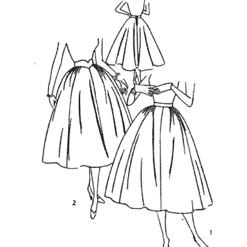 PDF - 1950's Full Circle Skirt Sewing Pattern: Waist 32"(81cm ...