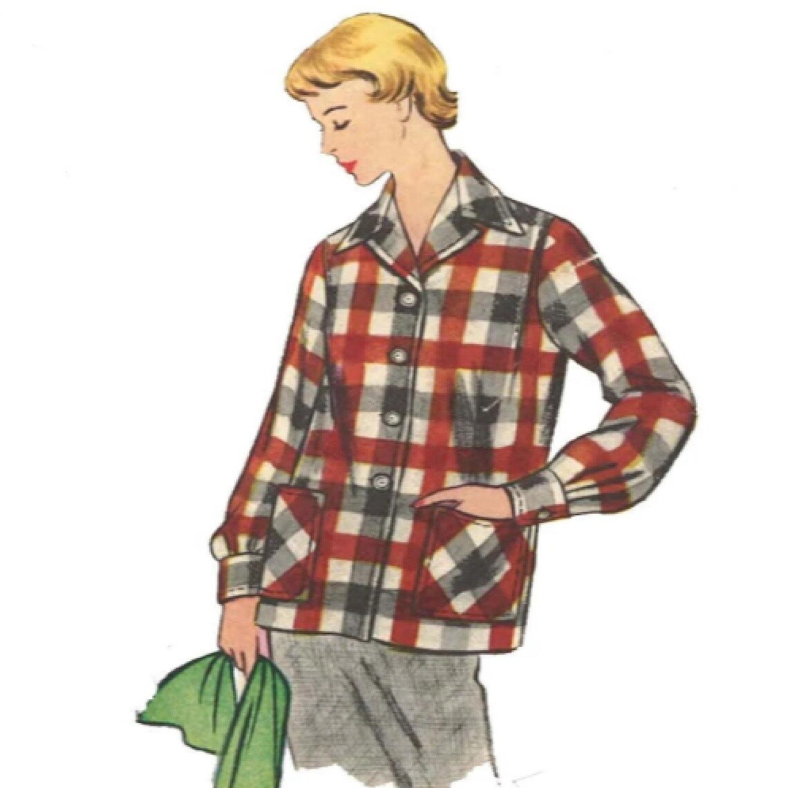 PDF 1950's Sewing Pattern: Women's Boxed Shirt | Etsy