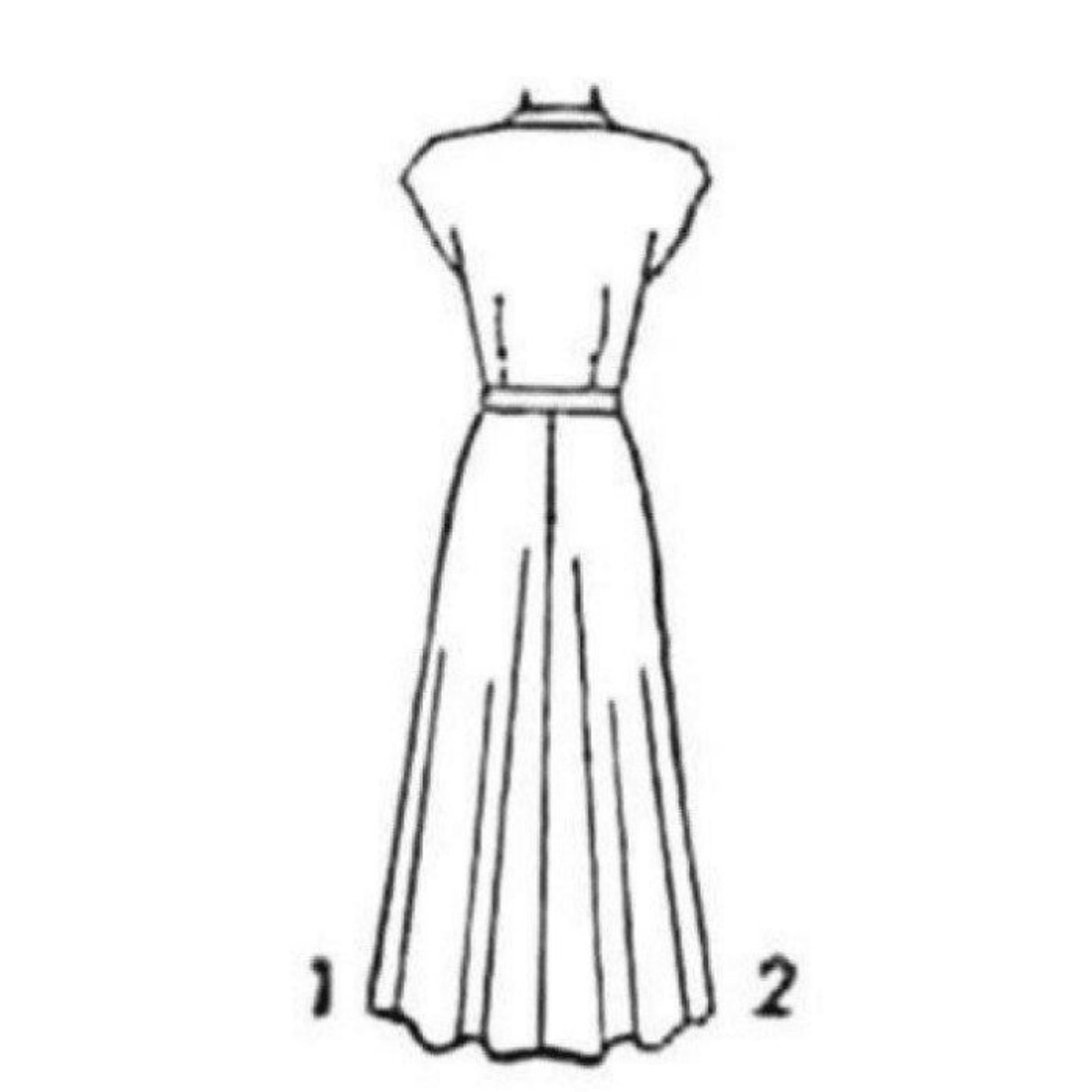 Vintage 1940's Sewing Pattern Tea Dress With Pockets & Belt - Multi ...