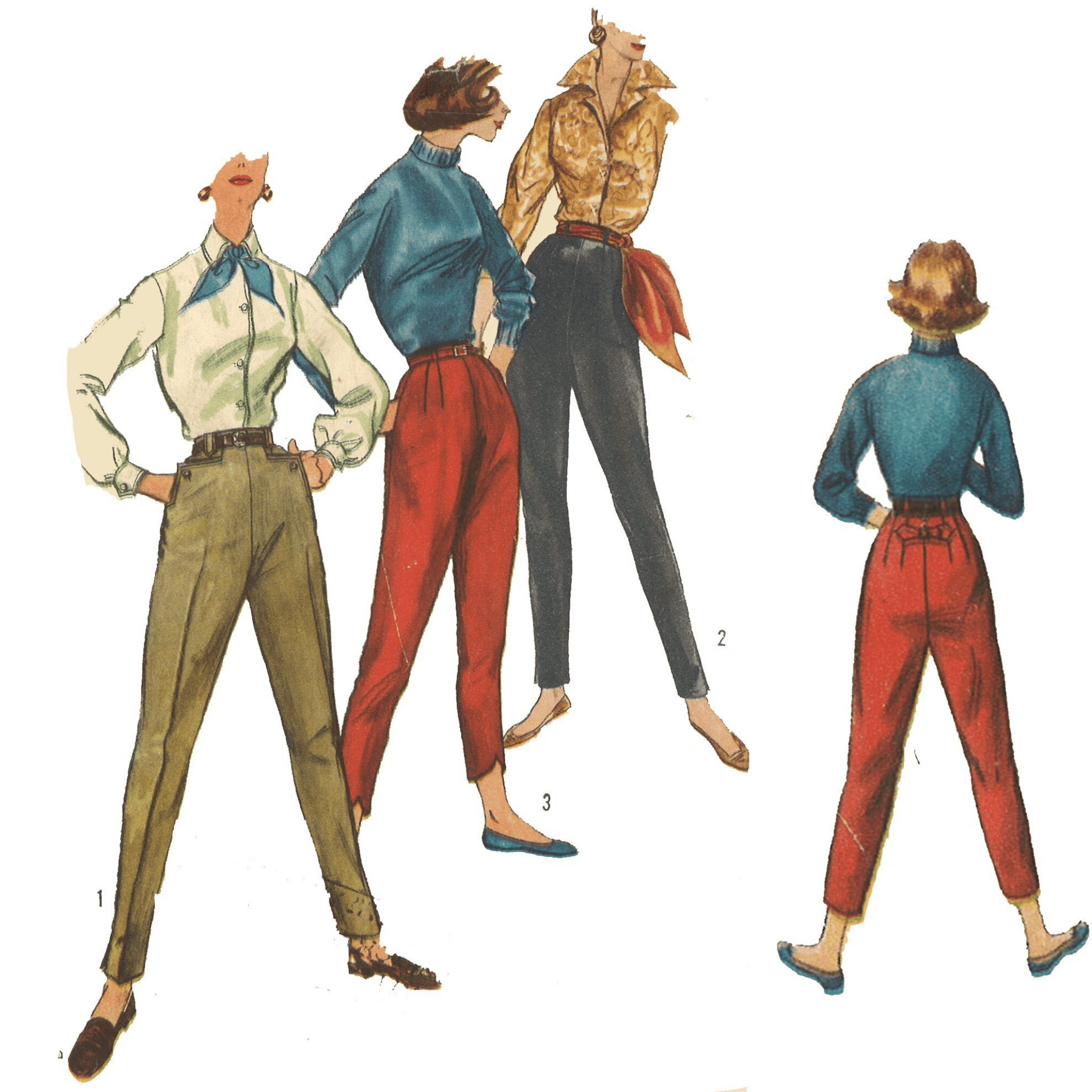 1950s Cigarette Pants - Etsy 1950s Cigarette Pants - Etsy