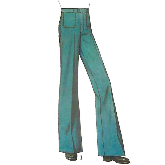 PDF - Vintage 1970s Pattern – Men's Flared Trousers - Waist PDF - Vintage 1970s Pattern – Men's Flared Trousers - Waist