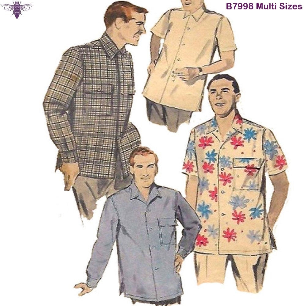 Vintage 1950's Sewing Pattern Man's Casual Shirt | Etsy UK