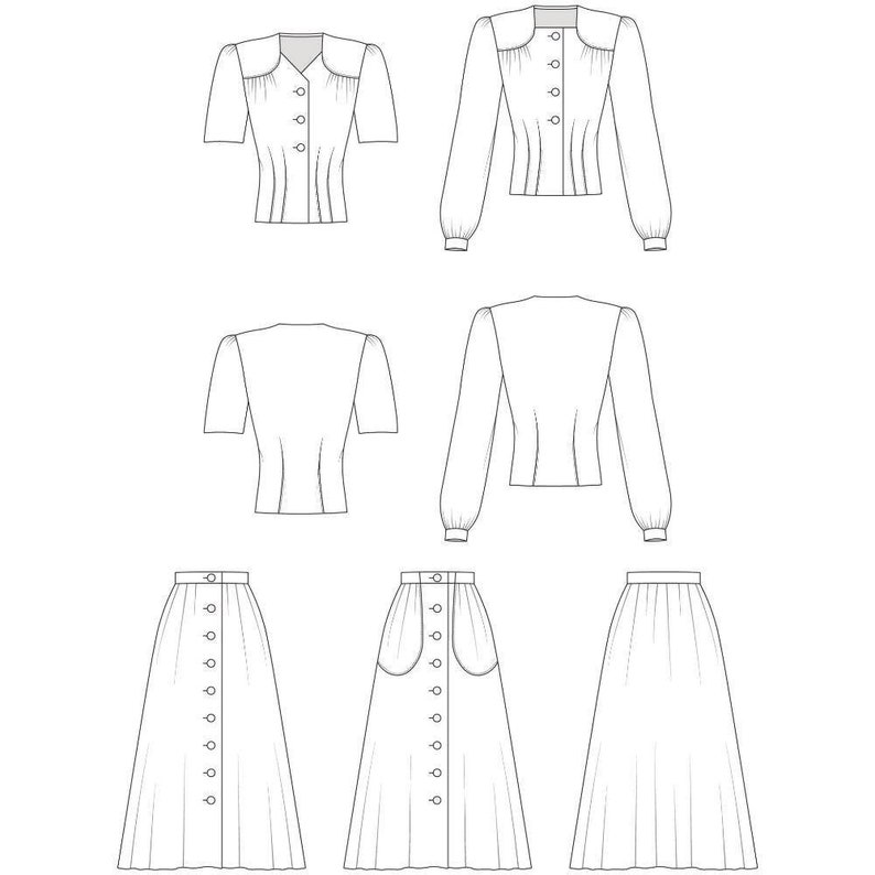 Vintage 1940's Sewing Pattern: Two Piece Dress Blouse & - Etsy