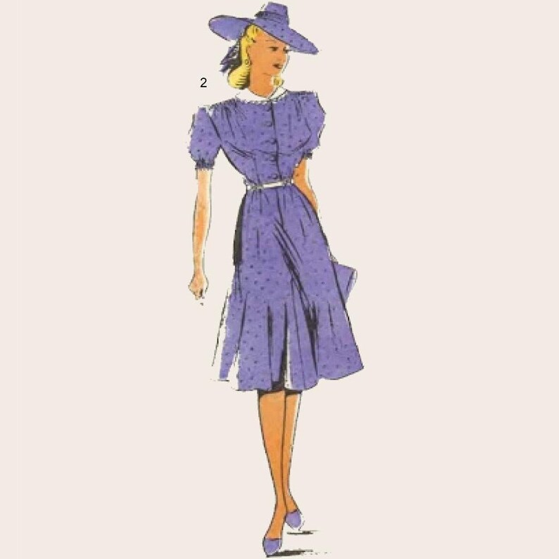 Vintage 1940's Sewing Pattern: French Frocks Midi Tea Dresses - Bust 36 ...