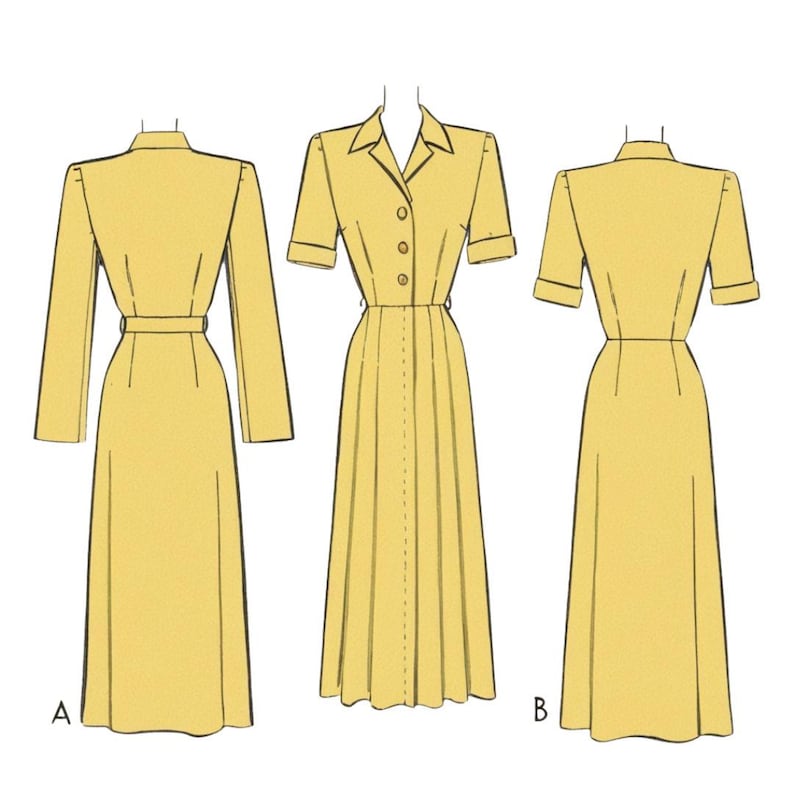 PDF - 1940s House Coat Sewing Pattern: Robe, Bust 34"(87cm) - Download ...