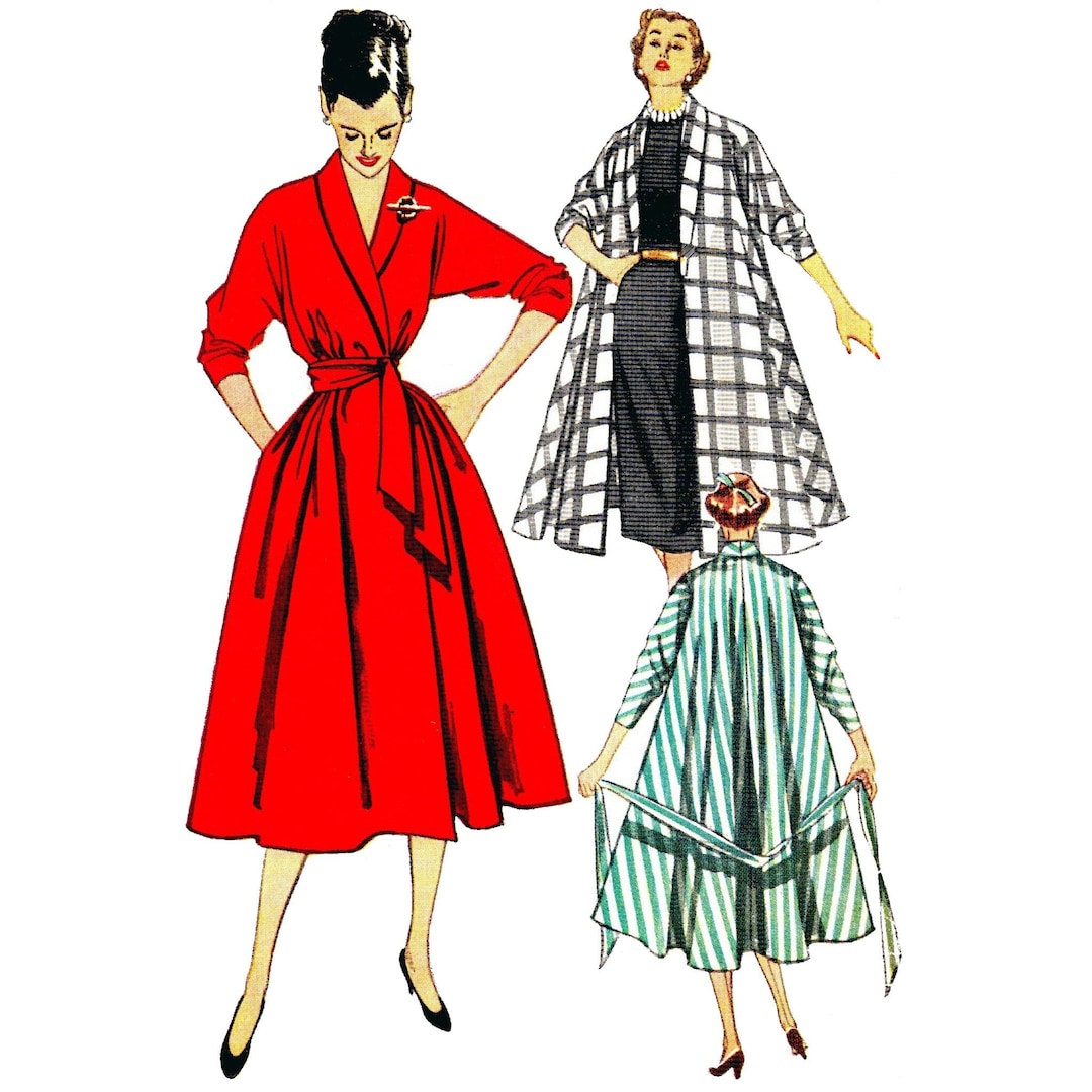 Vintage 1950s Sewing Pattern, Georgia Dress, Coat and Robe - Bust: 30 ...