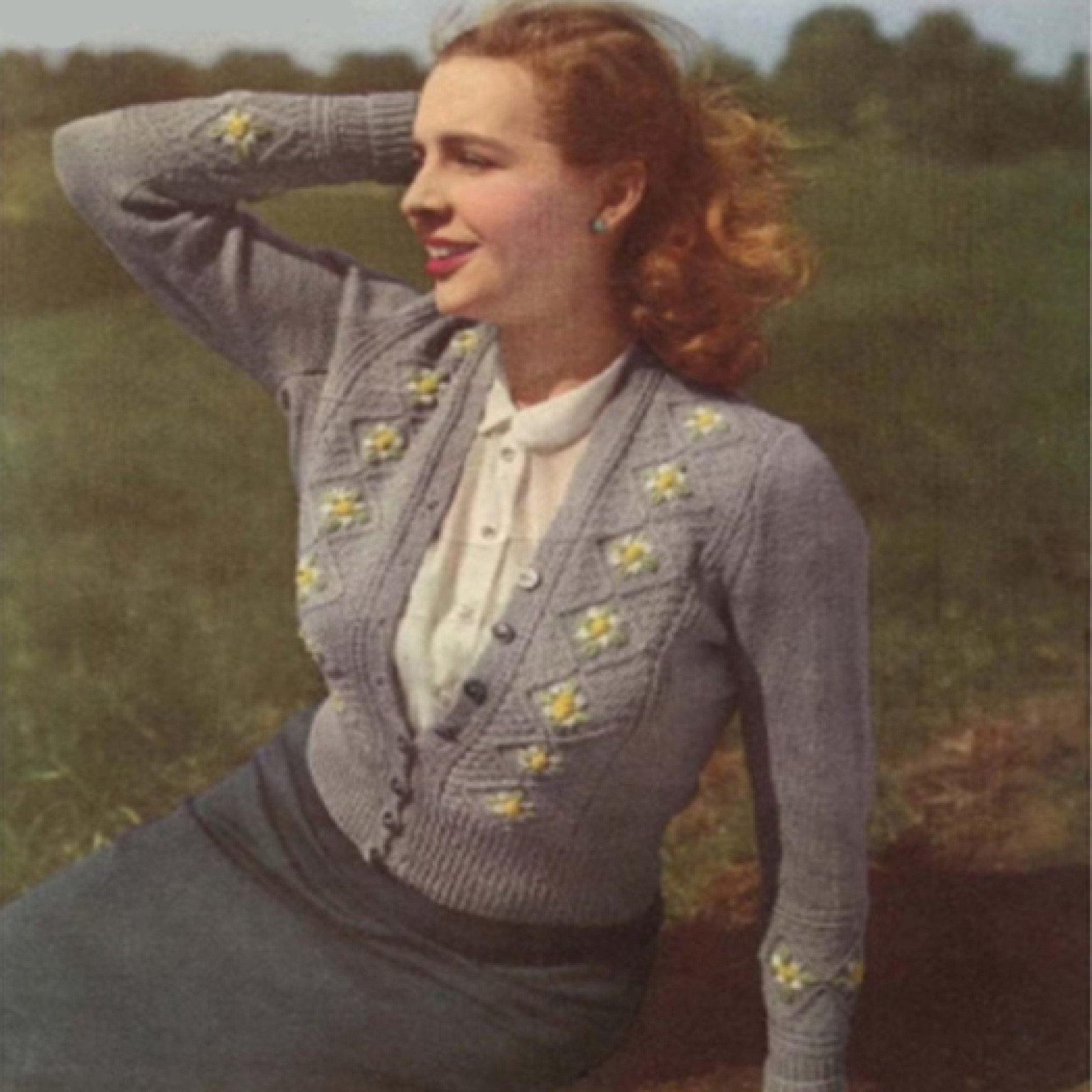 PDF 1940's Tyrolean Knitting Pattern Daisy Flower | Etsy UK
