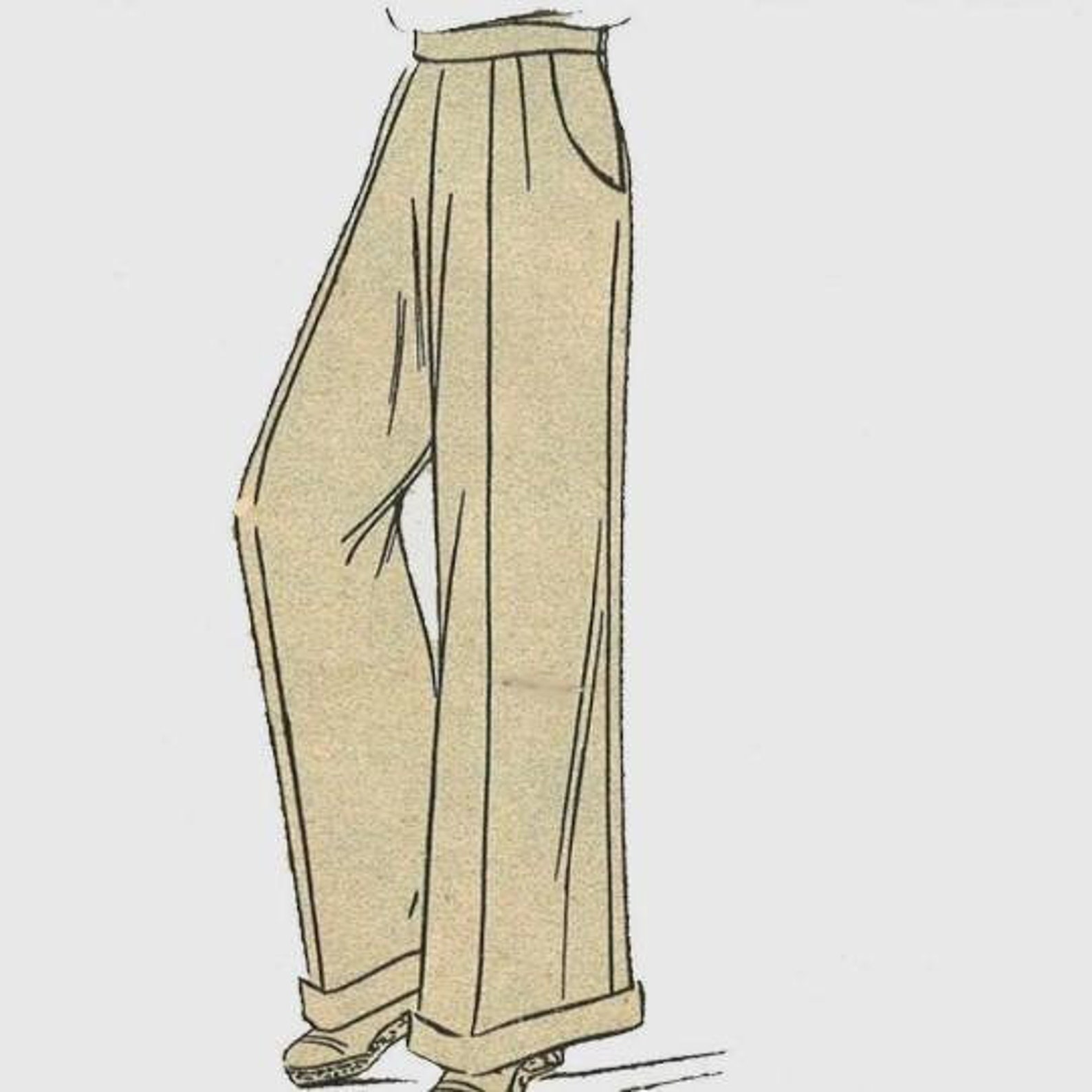 PDF 1940's Sewing Pattern: Women's Wide Leg Slacks | Etsy