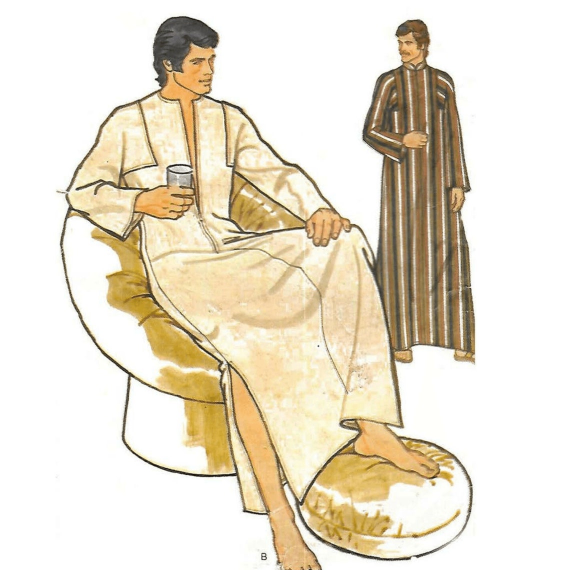 Vintage Sewing Pattern: Men's Caftan Kimomo Robe Chest | Etsy