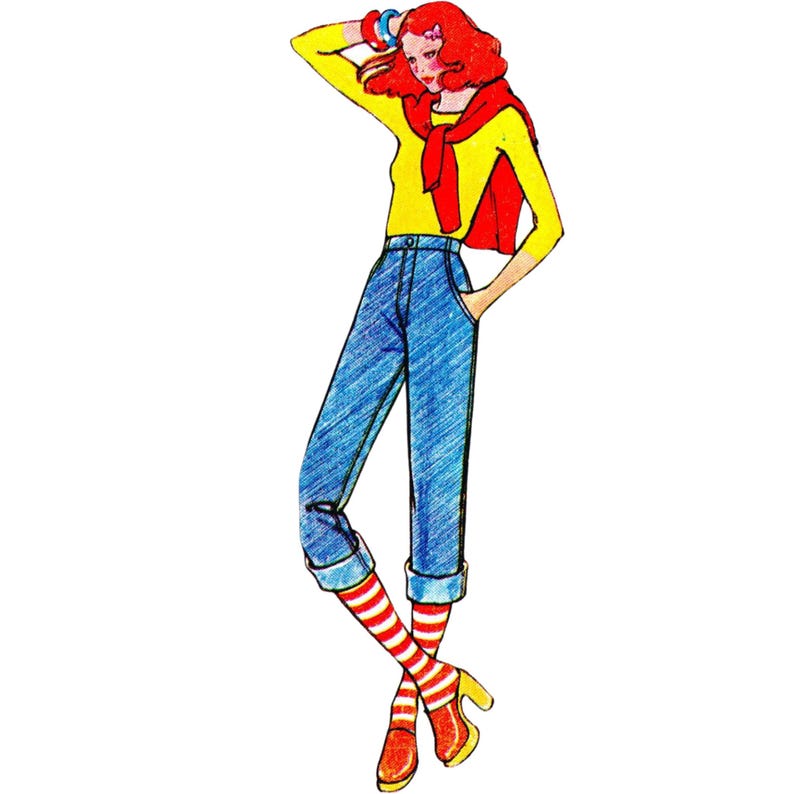 PDF - Vintage 1970s Sewing Pattern, Jeans – Waist: 25” (64cm) - 30 ...