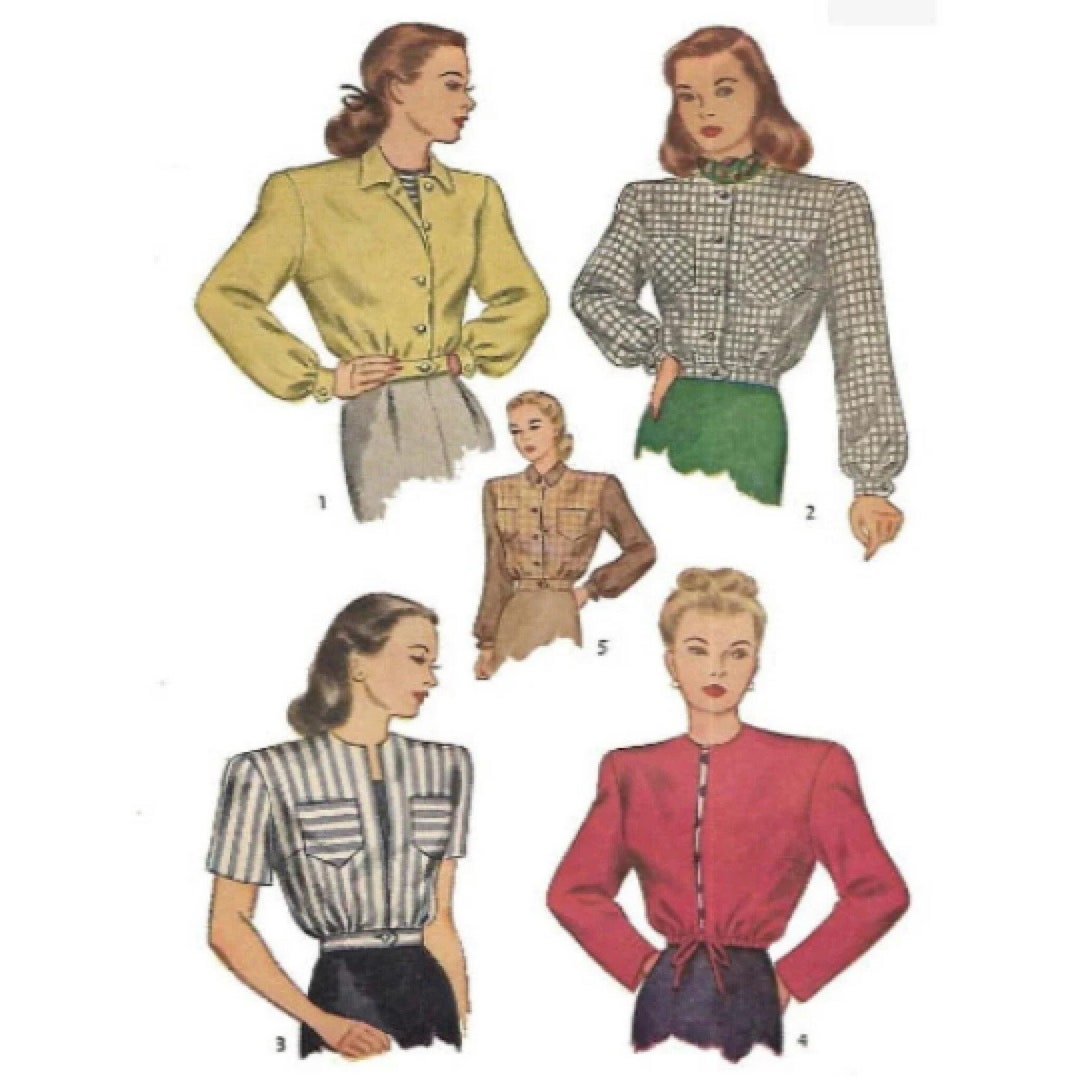 PDF Vintage 1940's Sewing Pattern Land Girl Lumber Jacket Bomber Jacket ...