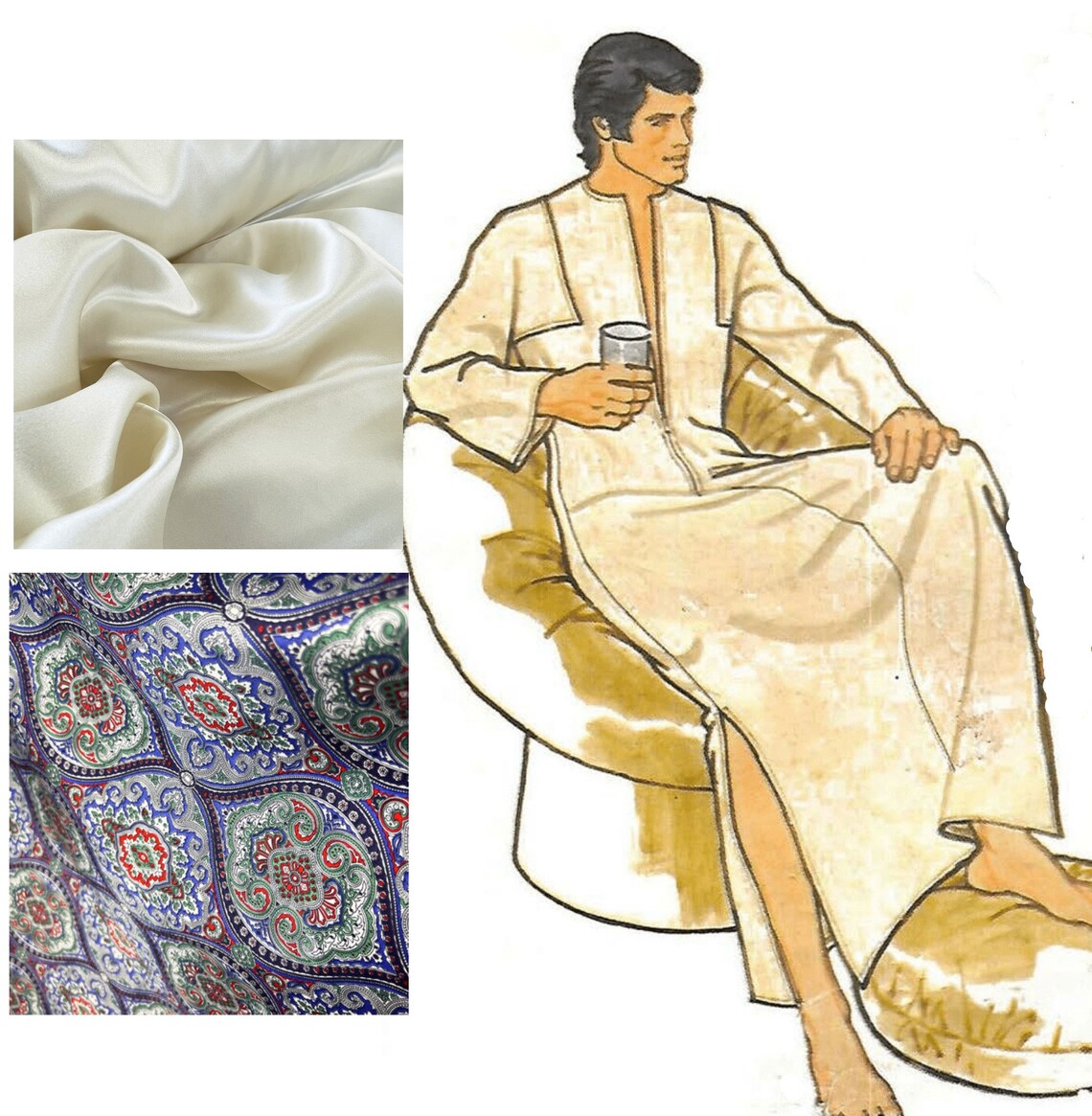 Vintage Sewing Pattern: Men's Caftan Kimomo Robe Chest - Etsy