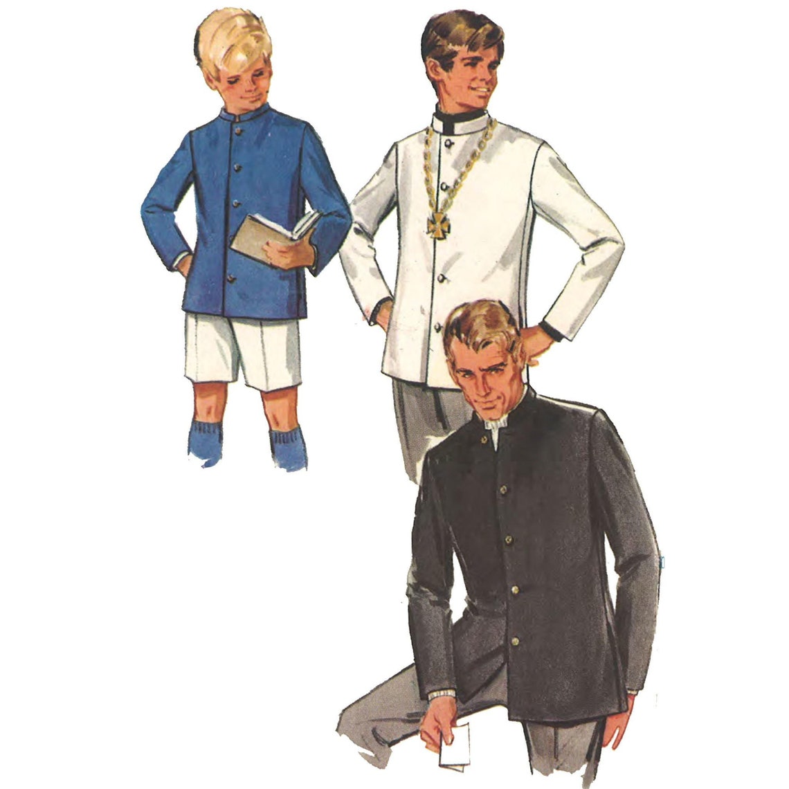PDF - 1960s Men's Nehru Jacket Sewing Pattern: Beatles Style, Chest 40 ...